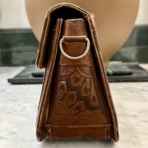 Bags | Vintage Leather Native American Design Purse Super Intricate And ...